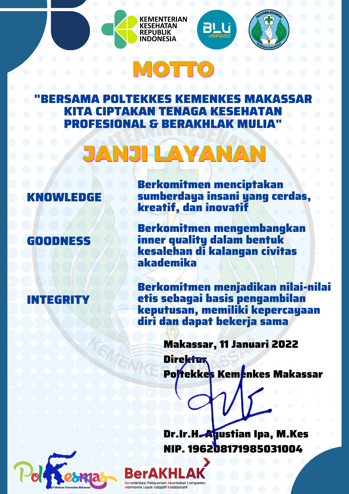 Maklumat Pelayanan, Komitmen Mutu, dan Motto Pelayanan Poltekkes ...
